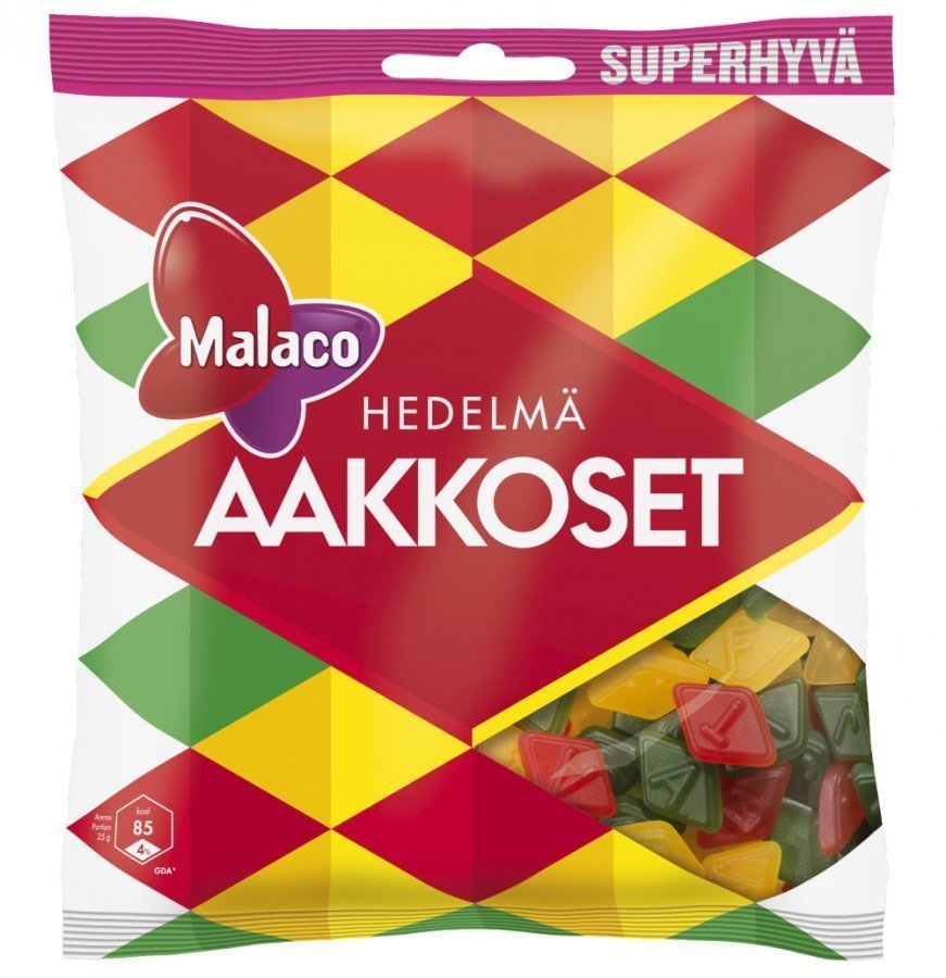 Malaco Aakkoset 315 G Hedelmä - Karkkikauppa24.fi
