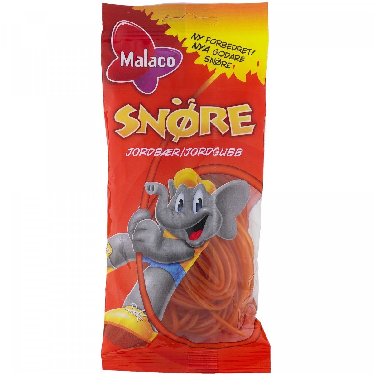 Malaco Jordbær Snøre 94 G - Karkkikauppa24